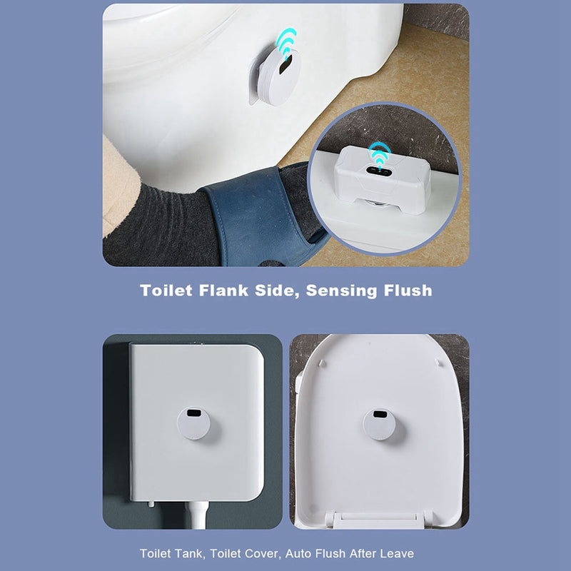 Automatic Toilet Flush Button+Wireless Transmitter Toilet Smart Sensor ...