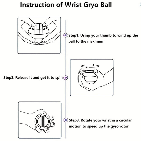 Gyro Ball, Wrist Strength Training Device, Forearm Arm Finger Wrist M ...