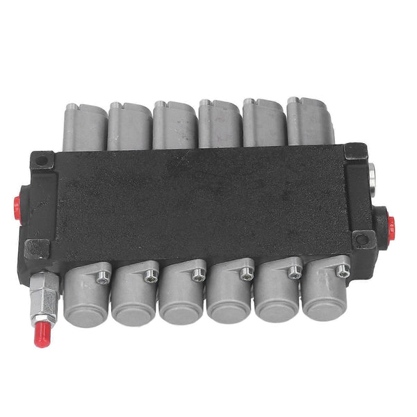 Hydraulic Flow Control Valve 6 Spool 15 GPM SAE Ports Adjustable Relie ...