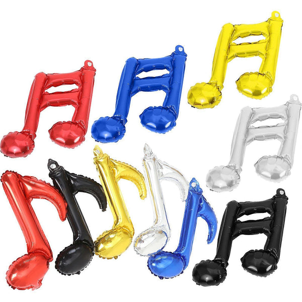 10Pcs Music Note Balloons Aluminum Foil Balloon Birthday Party Music T ...