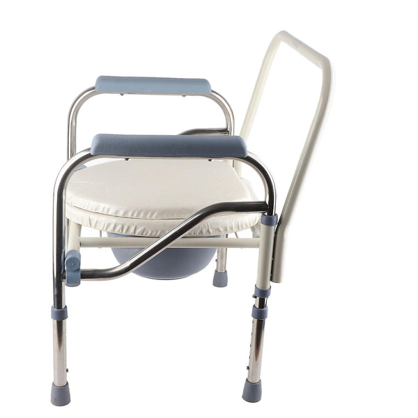 Bedside Commode Chair Adjustable Height Foldable Stainless Steel Commo ...