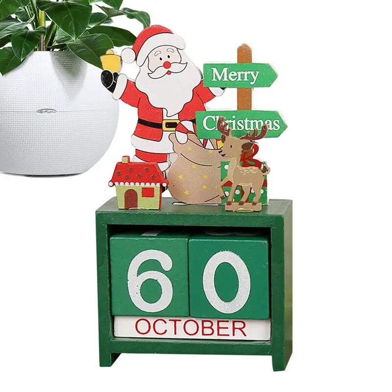 Christmas Countdown Advent Block Calendar Advent Wood Block Desktop C ...