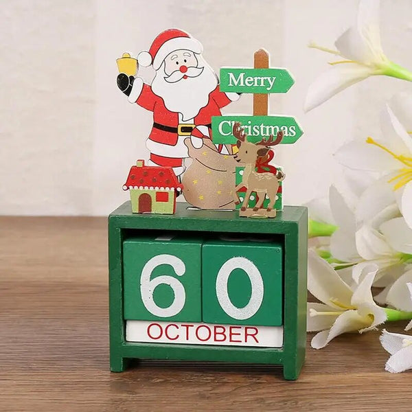 Christmas Countdown Advent Block Calendar Advent Wood Block Desktop C ...