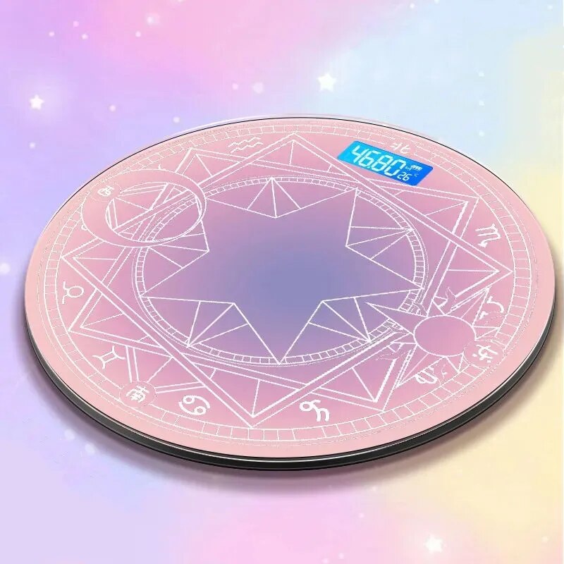 Cute Pink Magic Array Bathroom Scale LCD Display Electronic Digital S ...