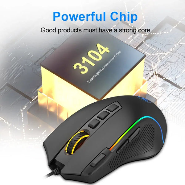 REDRAGON Predator M612 USB Wired RGB Gaming Mouse 8000 DPI Programmab ...