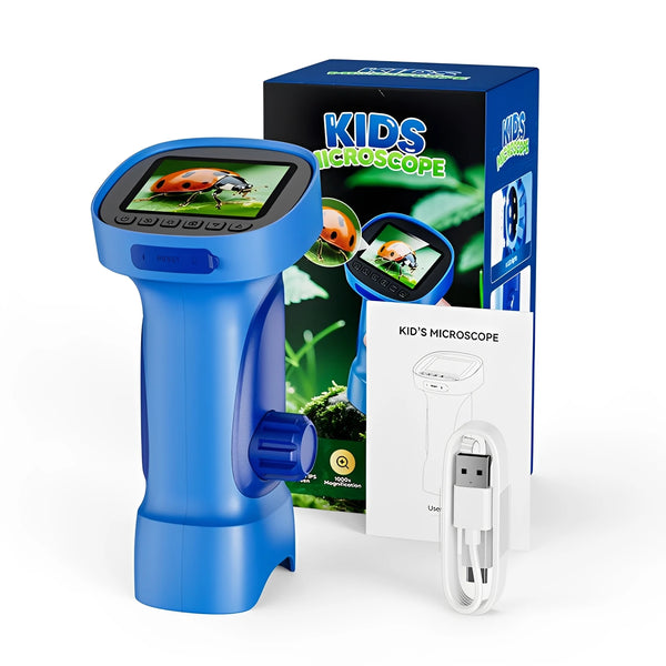 Digital Microscope for Kids Mini Microscope Camera with 2.4" IPS Scre ...
