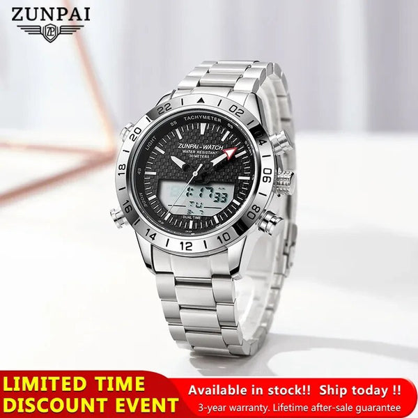 ZUNPAI Original Men's Watch Waterproof Stainless Steel Sports Watch Q ...