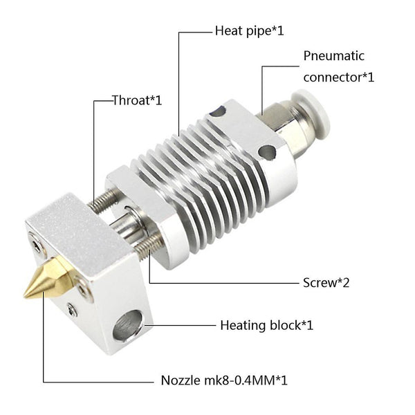 High-precision 3d Printer Assembled Extruder Hot End Replacement Heate ...