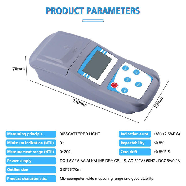 ZD2A Handheld Turbidity Meter Colorimeter Turbidimeter with Storage Ca ...