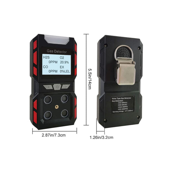 4 Gas Monitor Multi Gas Detector Sound Light Shock 4 Gas Meter Tester ...