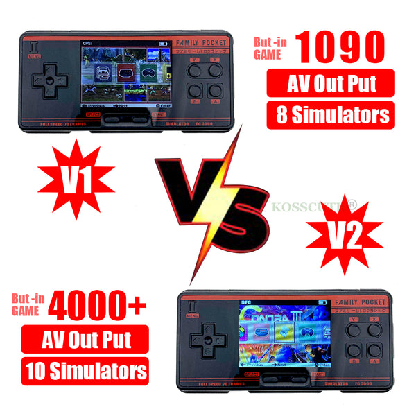 FC3000 V2 Retro Handheld Video Game Console Built-in 4000+ Classic Gam ...