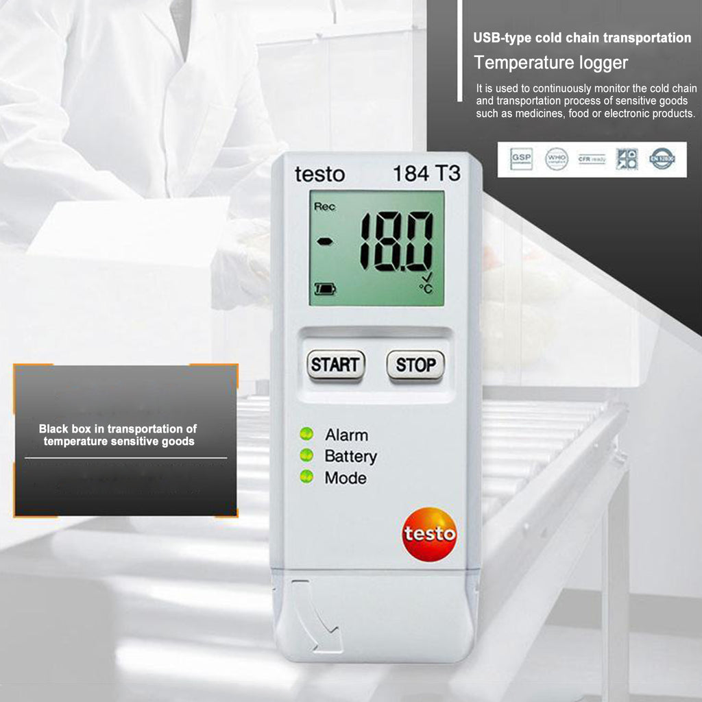 Usb Temperature Data Logger Testo 184 T3 For Warehouse Storage Laborat