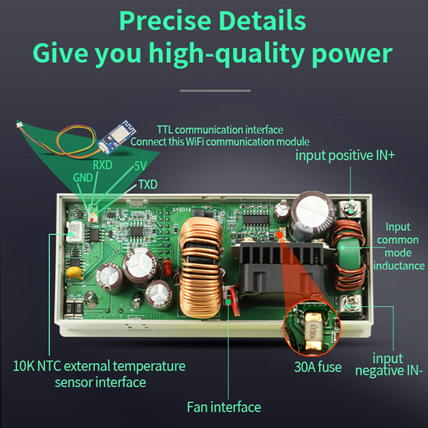 900W DC Step Down Module 0-60V 15A Constant Voltage/Current CNC DC Adj ...