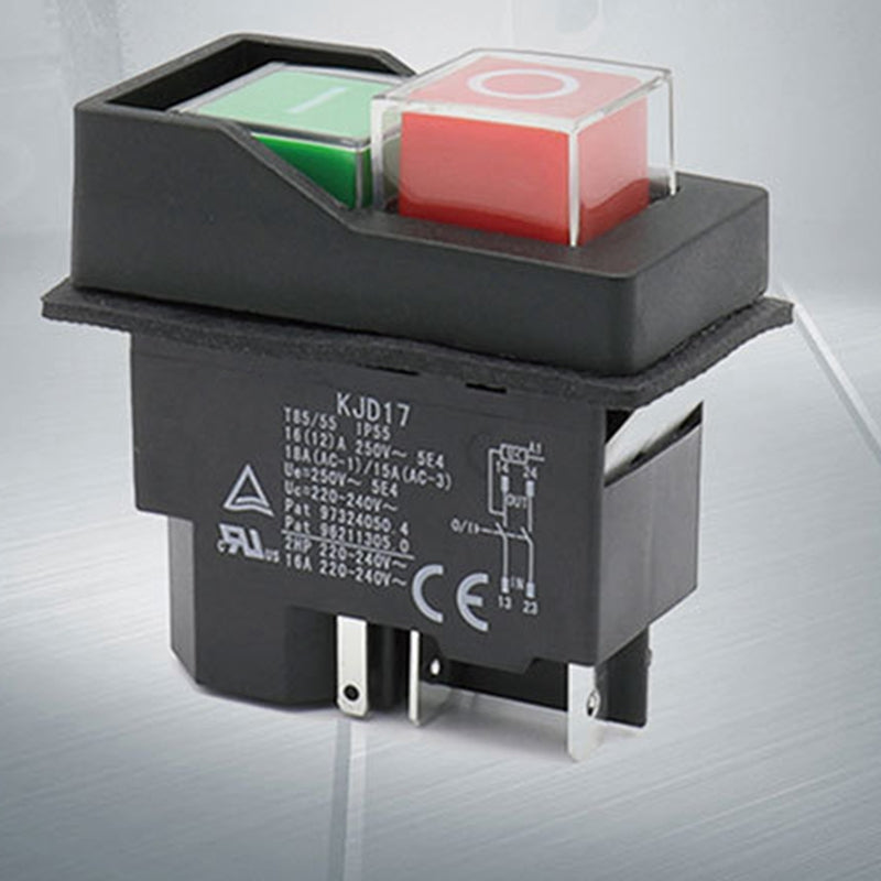 Waterproof Electromagnetic Push Button Switch 5 Pins KJD17 220-240V Co ...