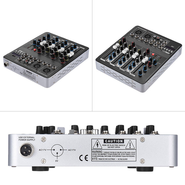 Professional 4-Channel Mixing Console Mic Line Audio Mixer Mixing Cons ...