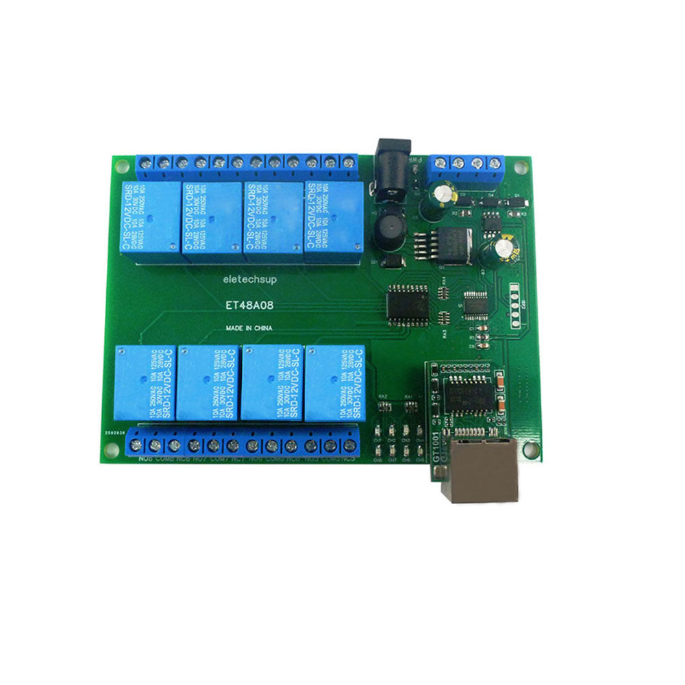 DC 12V 8 Channel Ethernet Relay Network Switch Modbus MQTT TCP UDP Web ...