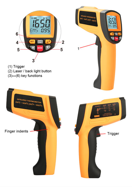 GM1650 high-temperature industrial temperature measuring gun High-prec ...